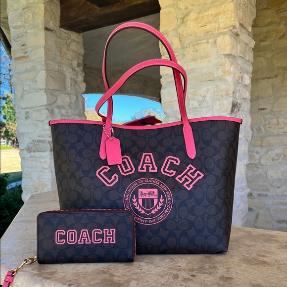 Coach | Bags | Coach Signature Varsity Tote Handbagwallet | Poshmark
